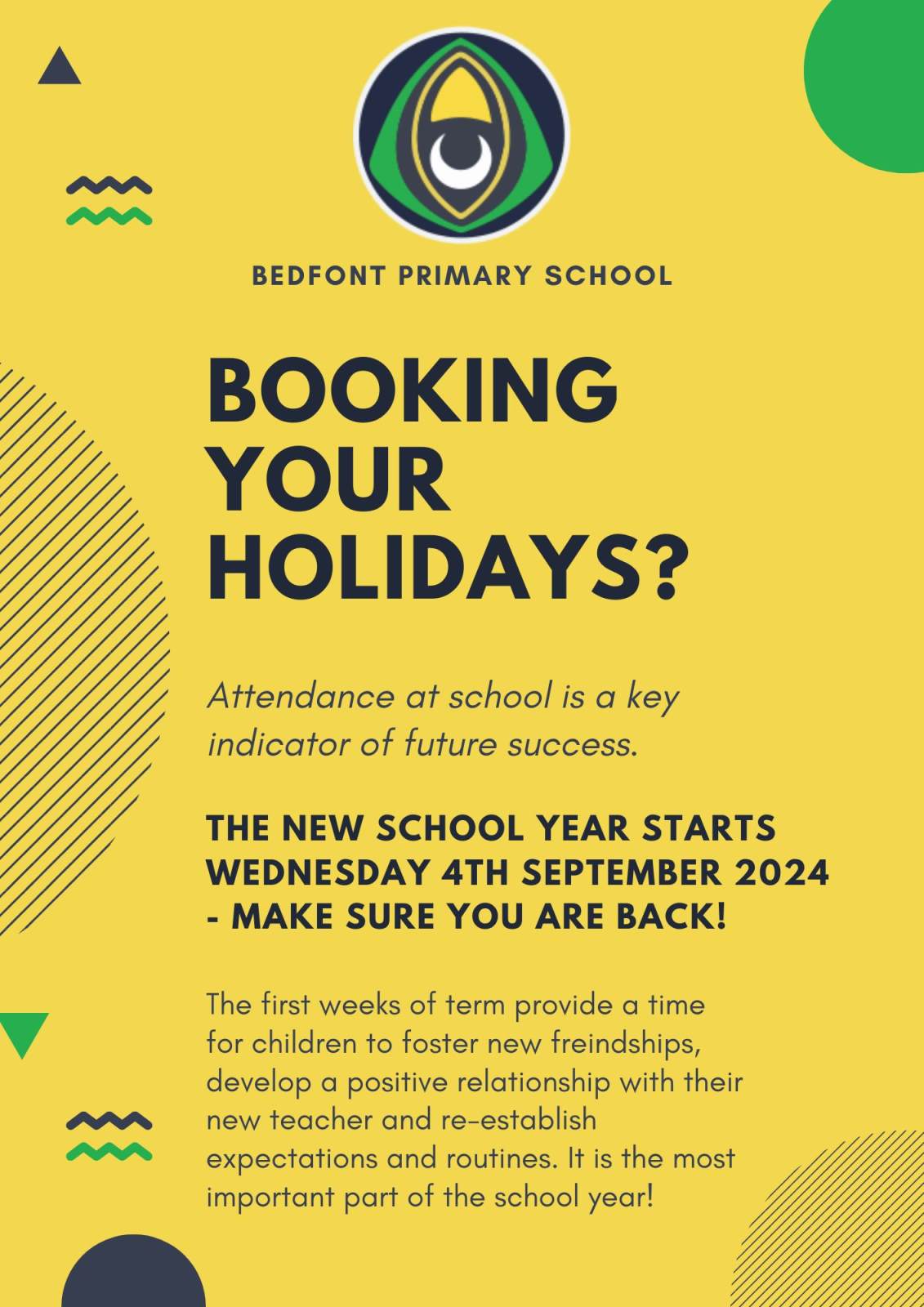Bedfont Primary School - Term Dates